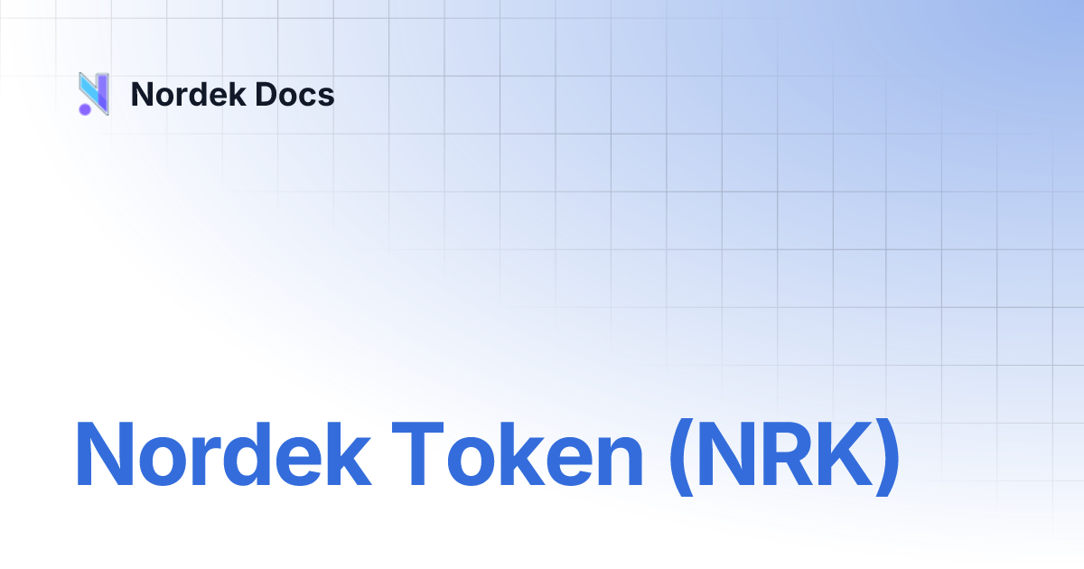 Nordek Token (NRK) | Nordek Docs
